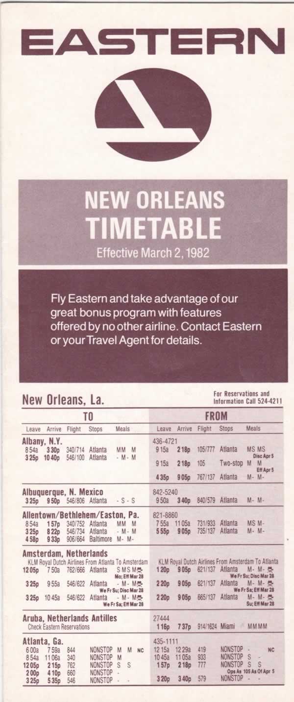 Vintage Airline Timetables and Schedules from Pan Am, TWA, Eastern ...